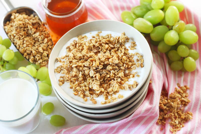 Granola Breakfast stock image. Image of breakfast, bowl - 158138287