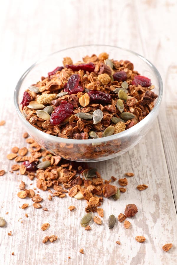 Granola with cereal stock photo. Image of fruit, fried - 144985968