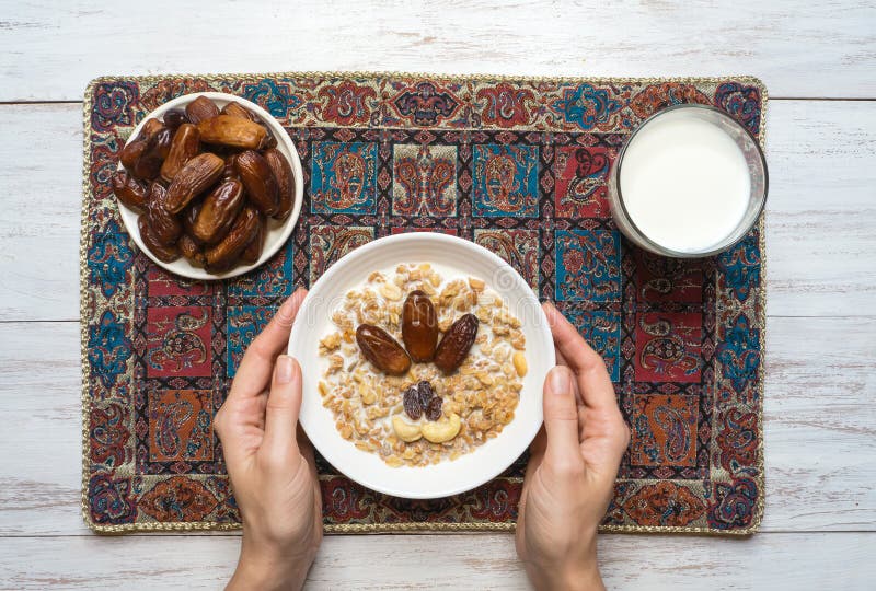 Arabic Muesli with Dates. Ramadan Food Stock Image - Image of food ...