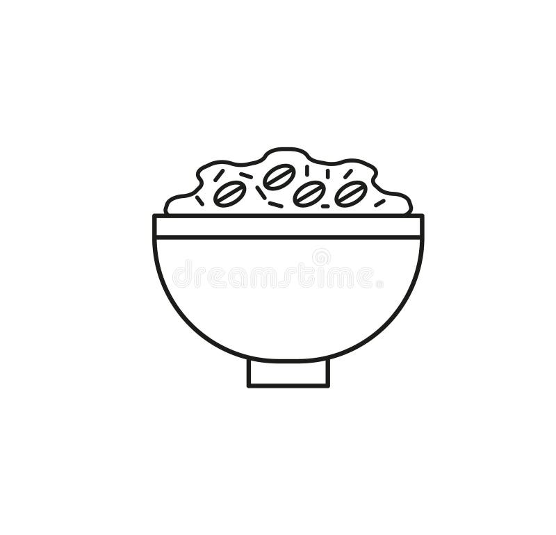 Granola Icon Flat Line Symbol Set Stock Illustration - Illustration of ...
