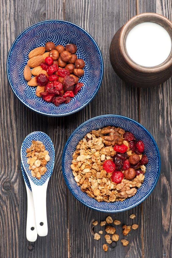 Granola muesli stock image. Image of oats, organic, milk - 51543551