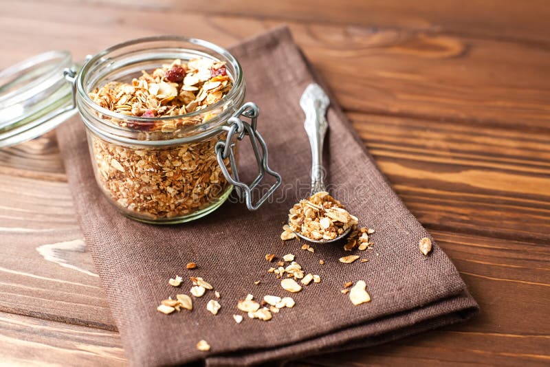 Granola with Oat Flakes and Fruits Stock Image - Image of organic, corn ...