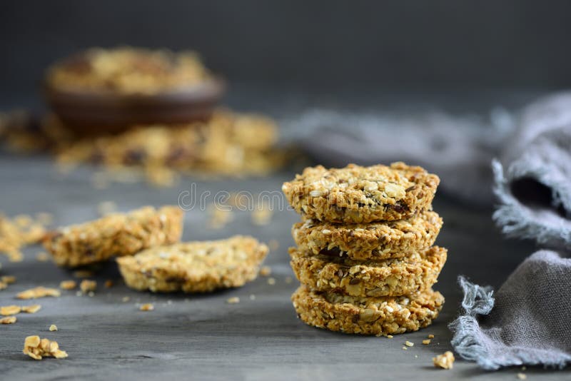 Hommemade Granola Put in a Stack Stock Photo - Image of flake, natural ...