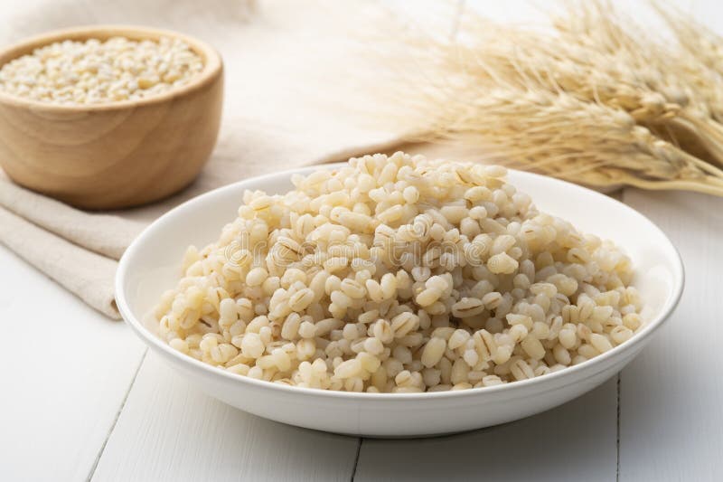 Granos de cebada cocida imagen de archivo. Imagen de cubo - 269518565