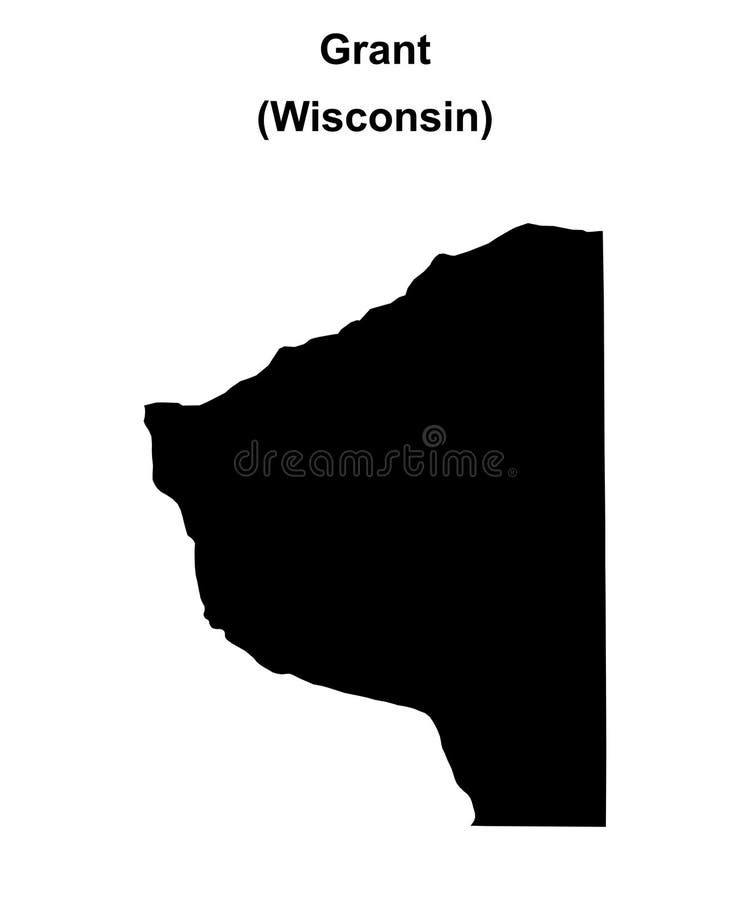 Grant outline map stock vector. Illustration of wisconsin - 361875725