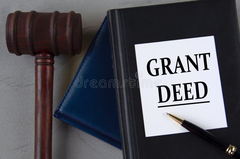 GRANT DEED - Words on a White Sheet with Leather Notebooks, a Judge S ...
