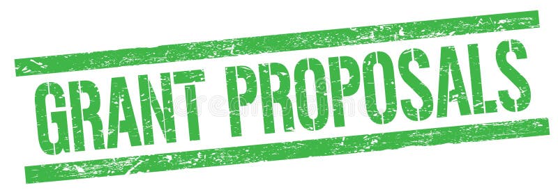 GRANT PROPOSALS Text on Green Grungy Rectangle Stamp Stock Illustration ...
