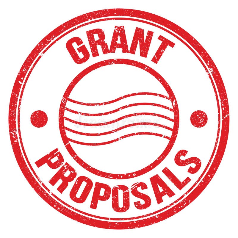 GRANT PROPOSALS Text on Red Round Postal Stamp Sign Stock Illustration ...