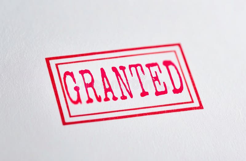 Granted Text Words Phrase Seal Stamp on Paper Stock Illustration ...