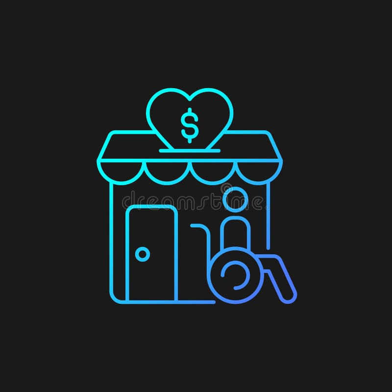 Grants for Disabled Gradient Vector Icon for Dark Theme Stock Vector ...