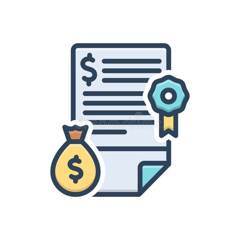 Color Illustration Icon for Grants, Donation and Certificate Stock ...