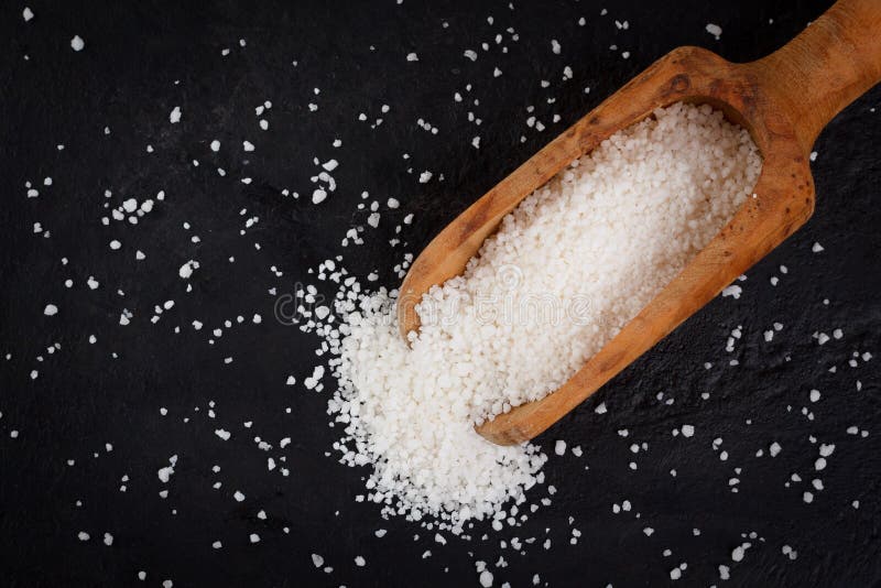 Granulated Cassava Tapioca on Black Background Stock Photo - Image of ...