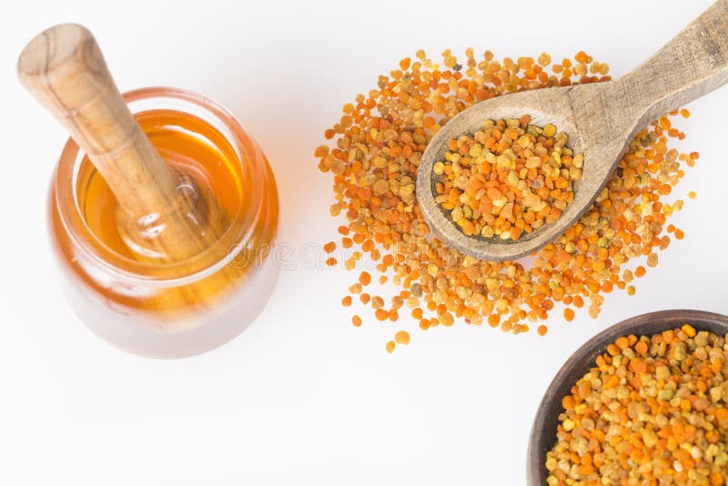 Granulated Pollen and Honey - Top View Stock Image - Image of beehive ...