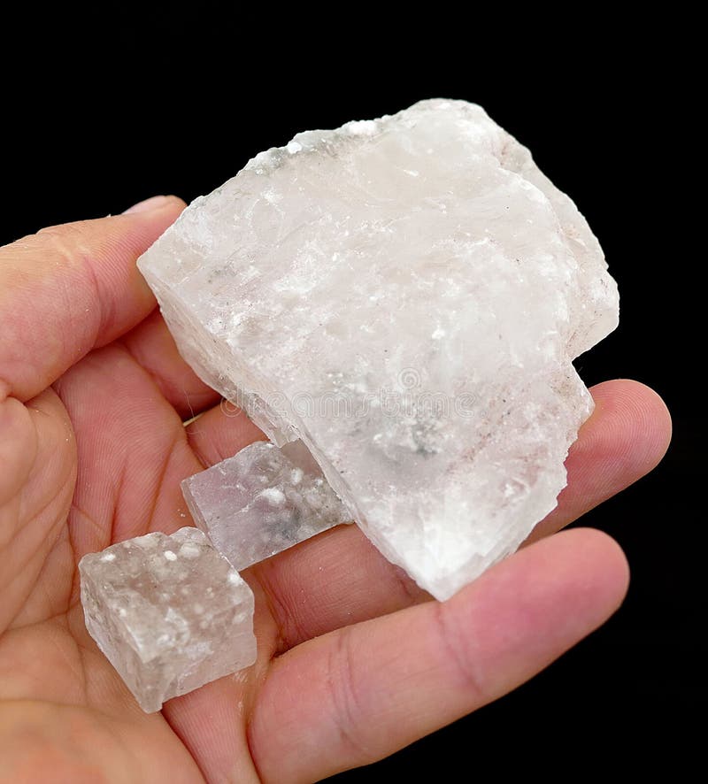 Granulated and Powdered Rock Salt, Close-up Chunks of Rock Salt Stock ...