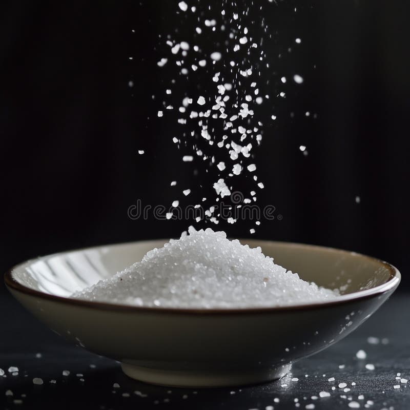 Granulated Sugar Falling Bowl Dark Background Motion Stock Photos ...