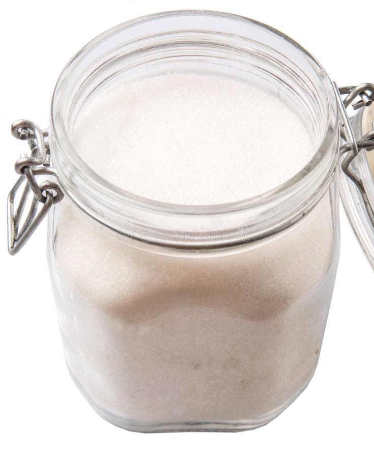 Granulated Sugar in Glass Jar V Stock Image - Image of granulated ...