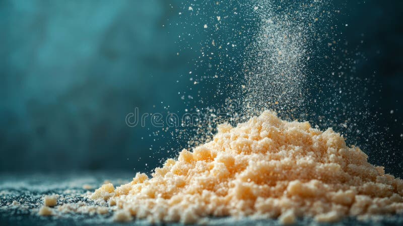 Granulated Sugar Spilling from a Container Onto a Wooden Surface in a ...