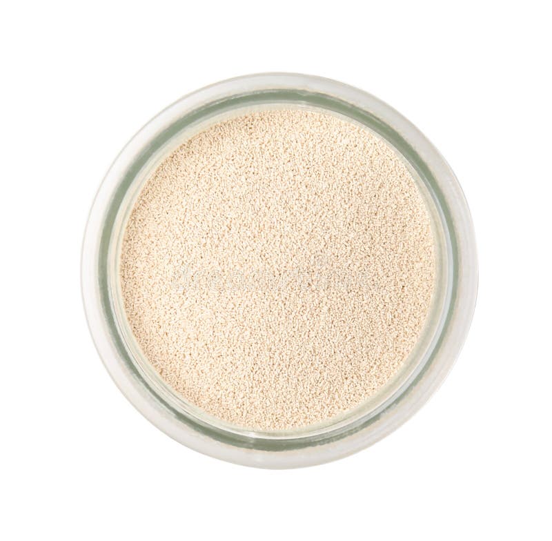 Granulated Yeast in Glass Jar Isolated on White, Top View Stock Image ...