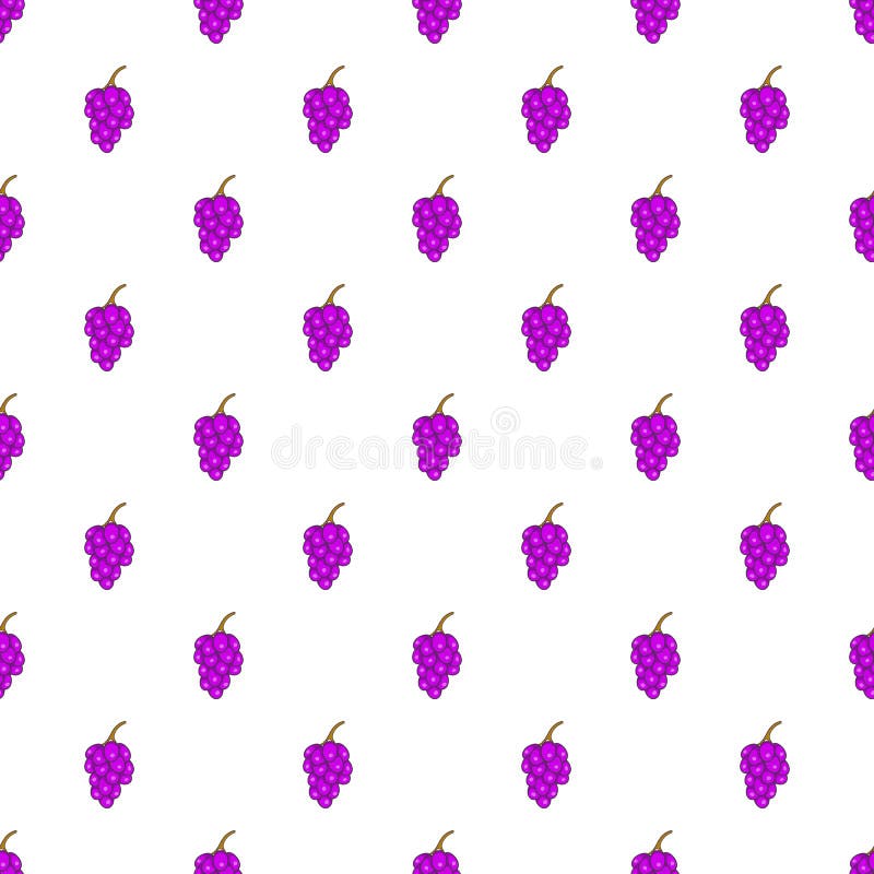 Grape Branch Pattern, Cartoon Style Stock Vector - Illustration of ...