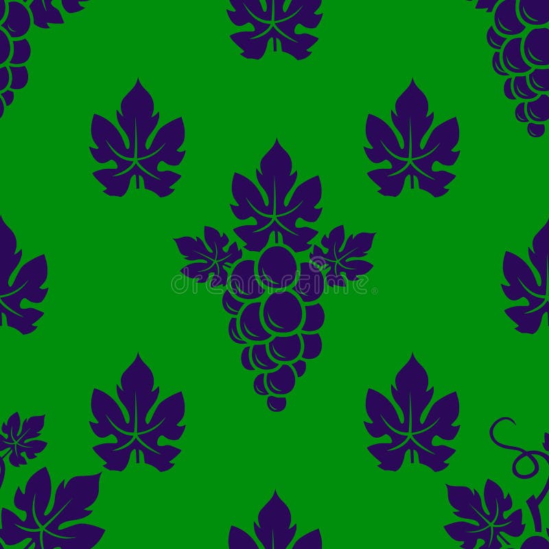Grape Branch Seamless Pattern Stock Vector - Illustration of decorative ...