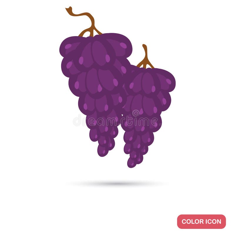 Grape Bunch Color Flat Icon for Web and Mobile Design Stock Vector ...