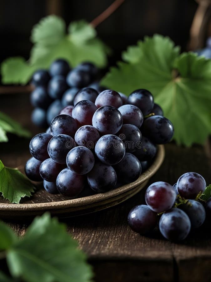 Grape Bunch in the Vineyard Stock Illustration - Illustration of ...