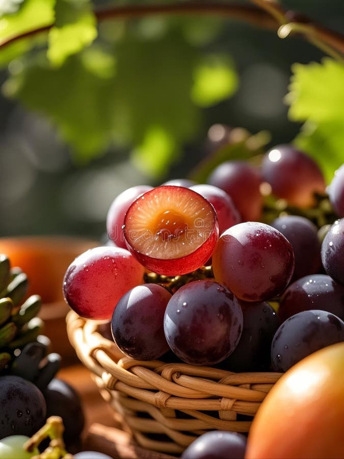 Grape Bunch in the Vineyard Stock Illustration - Illustration of ...