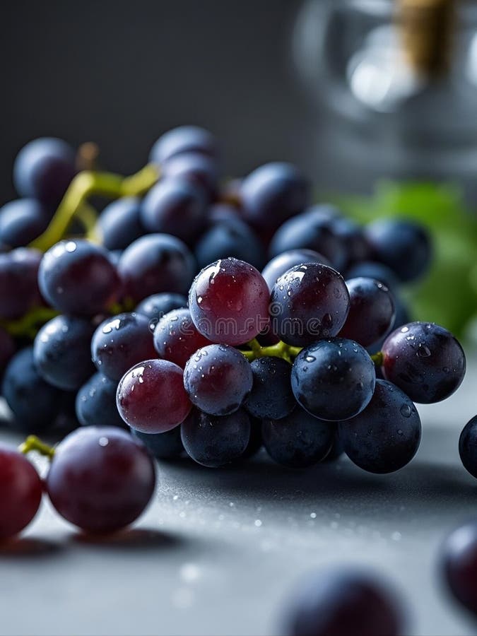 Grape Bunch in the Vineyard Stock Illustration - Illustration of ...