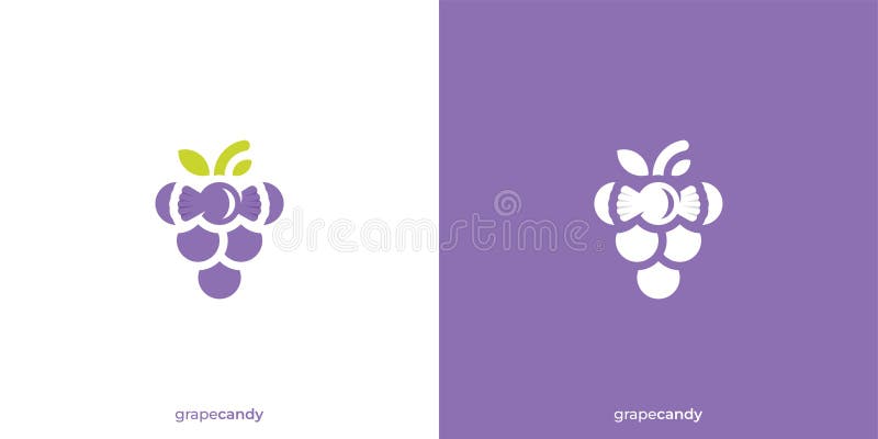 Grape Candy Logo. Grape and Candy with Minimalist Style Stock Vector ...