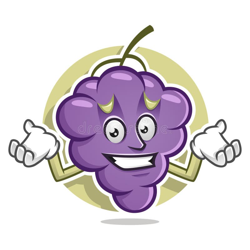 Feeling Sorry Grape Mascot. Vector of Grape Character. Grape Stock ...