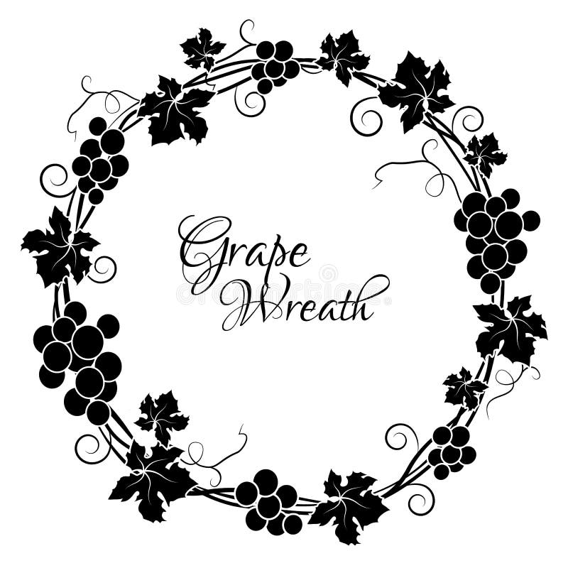 Grape Circle Frame. Round Black Frame Bunches of Grapes Stock ... Grape Circle Frame. Round Black Frame Bunches of Grapes Stock ...