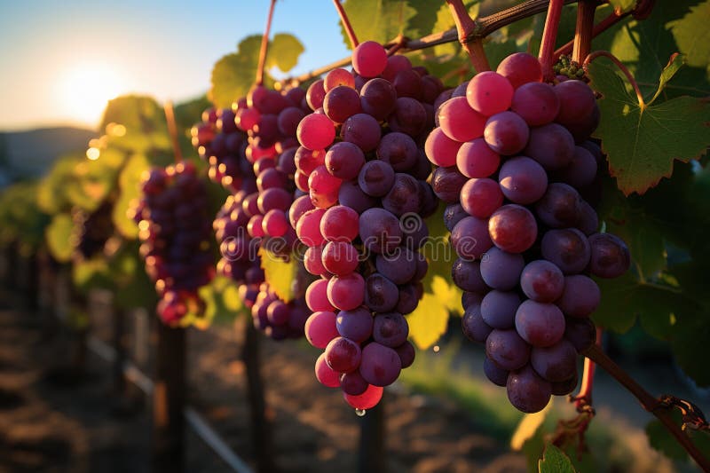 Grape Curls Grow in Campos D Stock Illustration - Illustration of ...