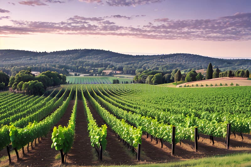 Grape Fields stock illustration. Illustration of garden - 291300533