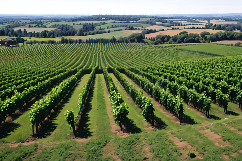 Grape Fields stock illustration. Illustration of agriculture - 291300785