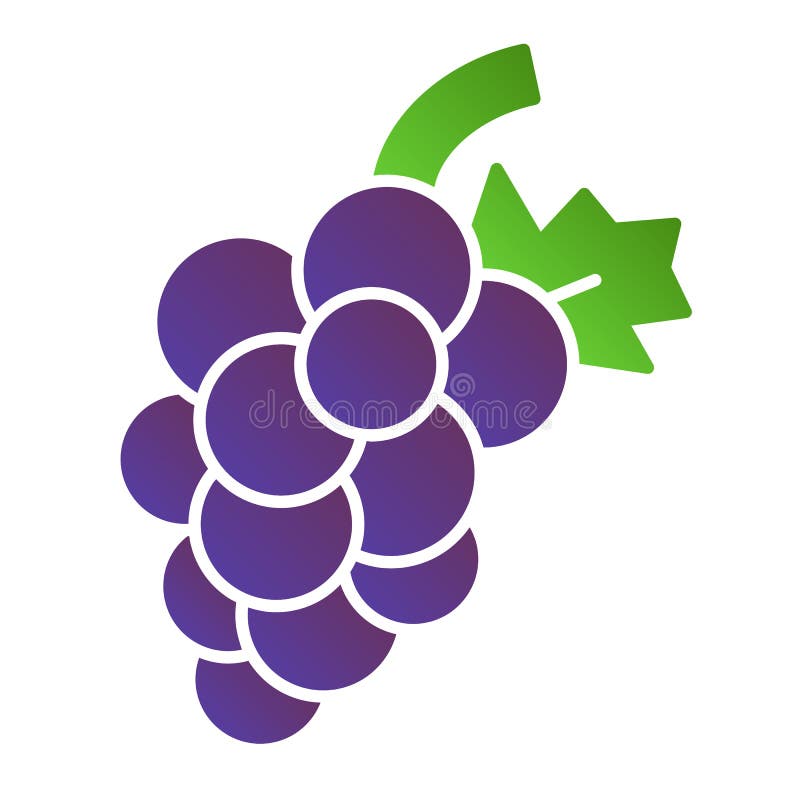 Grape Flat Icon. Fruit Color Icons in Trendy Flat Style. Vitamin ...