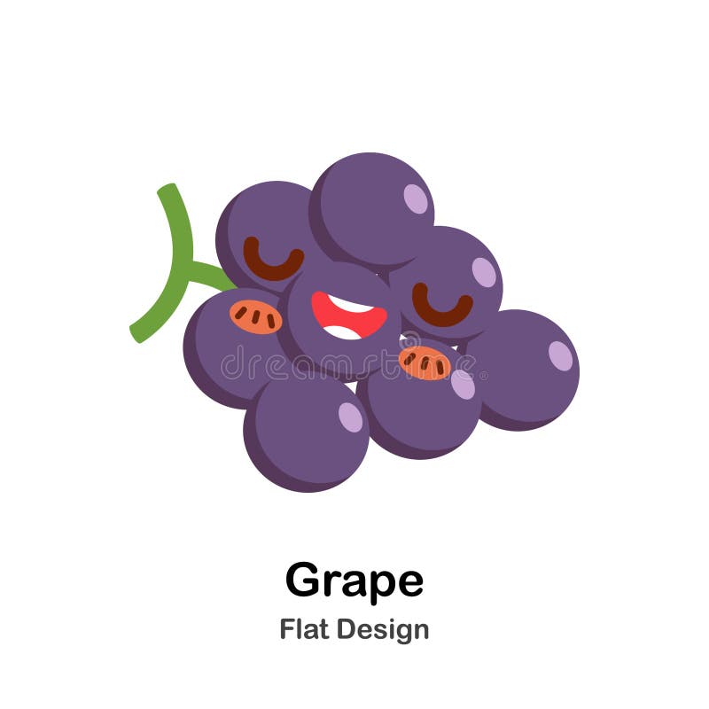 Grape Flat Icon stock vector. Illustration of grape - 123743155
