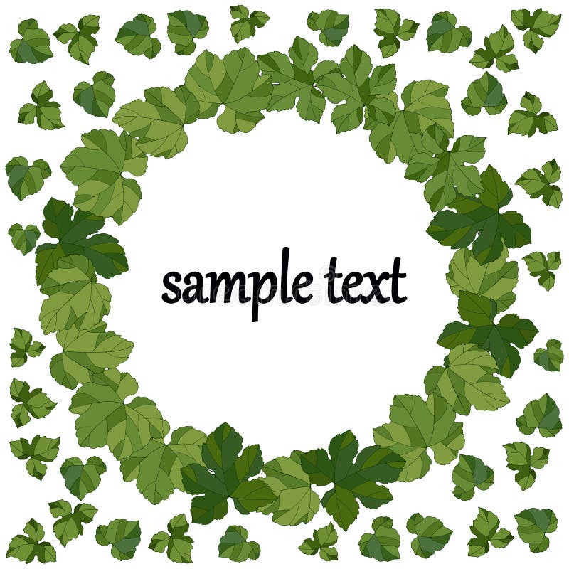 2672 Grape, Frame with Grape Leaves, Vector Illustration, Ornament for ...