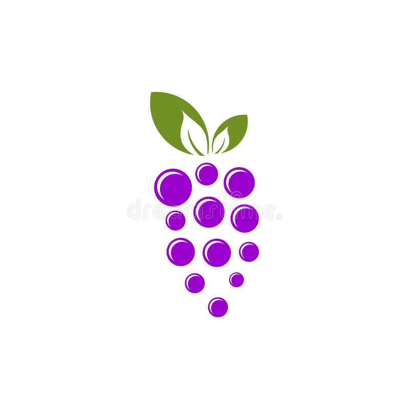Grape Fruit Icon Logo Design Vector Stock Vector - Illustration of ...