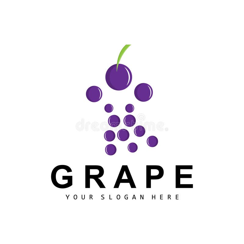 Grape Fruit Logo, Circle Style Fruit Design, Grape Farm Vector, Wine ...