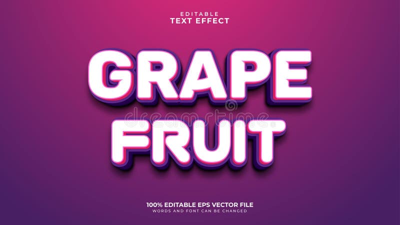 Grape Fruit Text Effect, Editable Text Effect Stock Vector ...