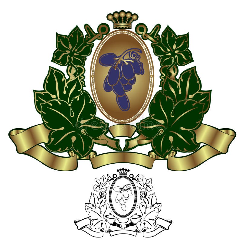 Grape Gold Label Background Stock Vector - Illustration of badge, plant ...