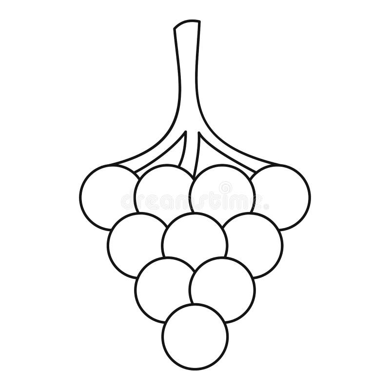 Grape icon, outline style stock vector. Illustration of organic - 88760112
