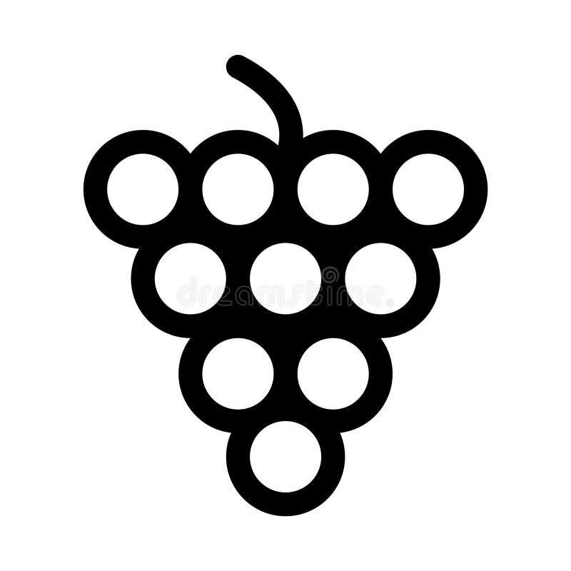 Grape Icon Symbol - Grape Icon with a Leaf Vector Symbol Illustration ...