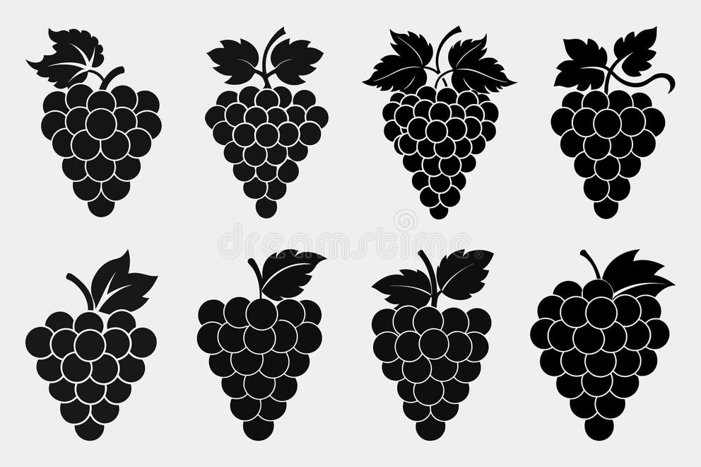 Grape Icon Vector Set stock vector. Illustration of symbol - 322566292