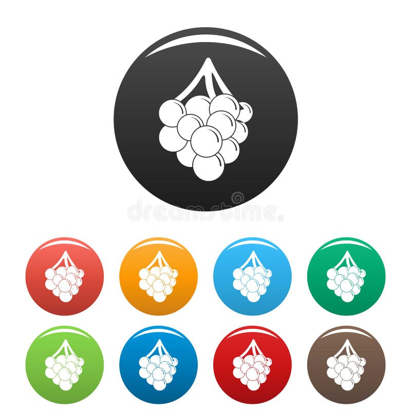 Grape Icons Set Color Vector Stock Vector - Illustration of bunch ...