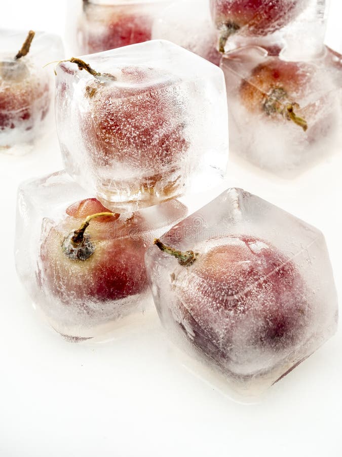 Grape Inside Ice on White Background Stock Photo - Image of natural ...