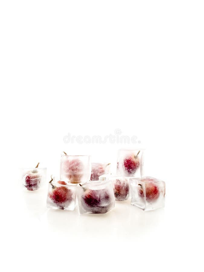 Grape Inside Ice on White Background Stock Photo - Image of food, color ...