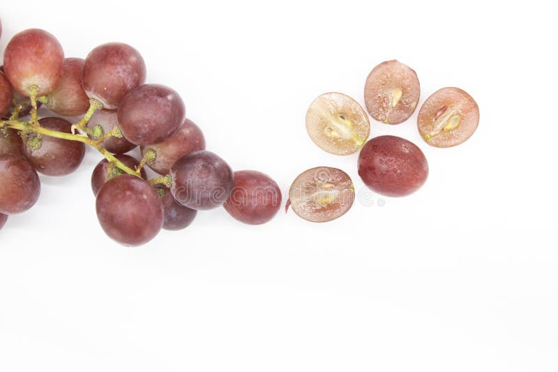Grape Isolated on White Background, Top View Stock Photo - Image of ...
