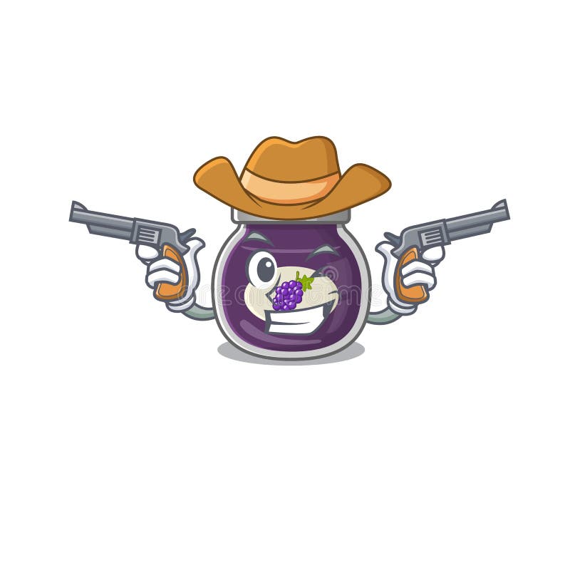 Grape Jam Dressed As a Cowboy Having Guns Stock Vector - Illustration ...