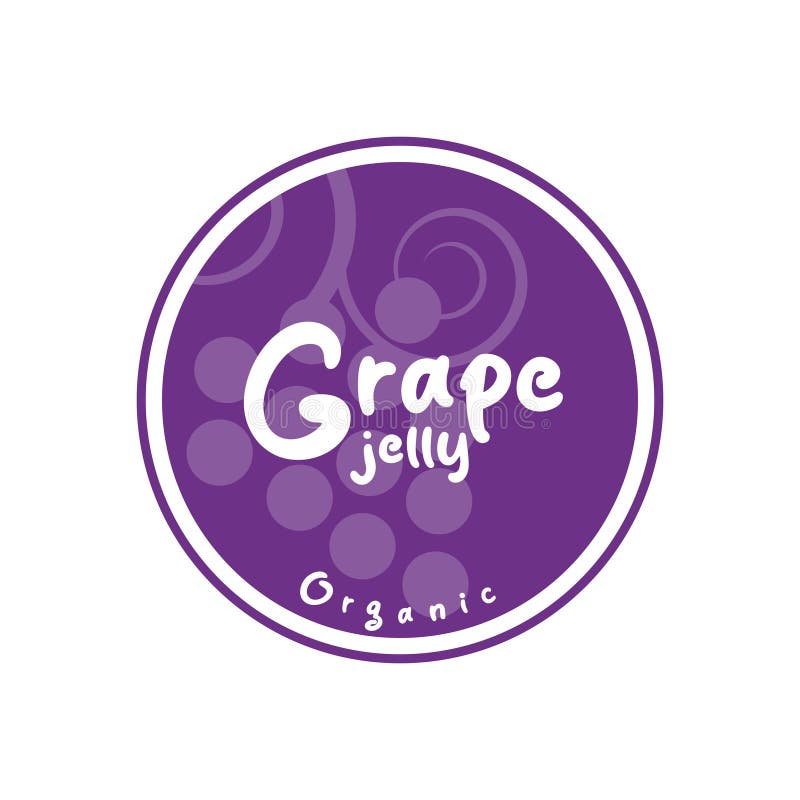 Grape Jelly Label, Organic, Sticker. Stock Vector - Illustration of ...